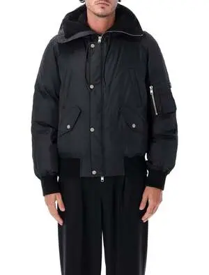 MAISON MARGIELA Mm6 Maison Margiela Hooded Puffer Bomber Jacket Nero