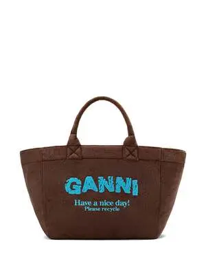 GANNI Reversible Mini Tote Bag - Marrone