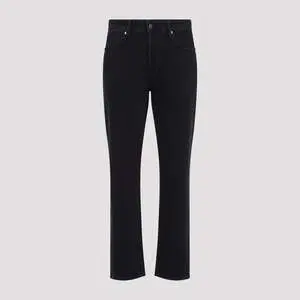 Stone Island Straight-leg Cotton Trousers - Black