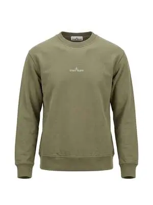 Stone Island STONE ISLAND Stonewashed Cotton Crewneck Sweater Verde