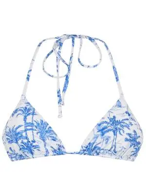 MC2 SAINT BARTH Triangle Cup Halterneck Swim Top - Navy