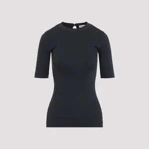 Brunello Cucinelli Ribbed Cotton T-shirt - Blue