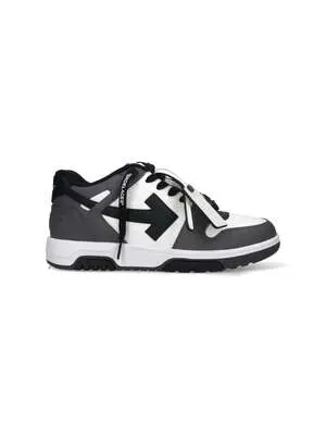 Off-White Bovine Leather & Recycled Lining Sneakers - Grey