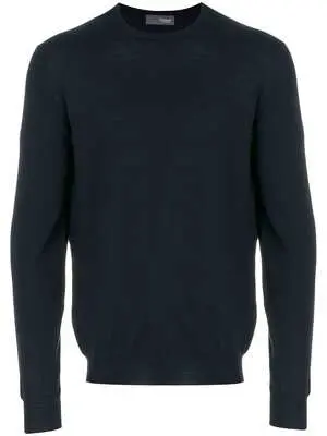 DRUMOHR Merino Wool 140's Fine Knit Crewneck Pullover - Grey