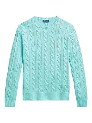 Ralph Lauren Cable-knit Crewneck Sweater - Light Blue