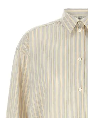 TOTEME Striped Oversized Shirt - Yellow