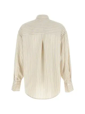 TOTEME Striped Oversized Shirt - Yellow