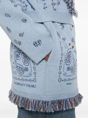 Alanui Bandana Paisley Intarsia Cashmere Cardigan