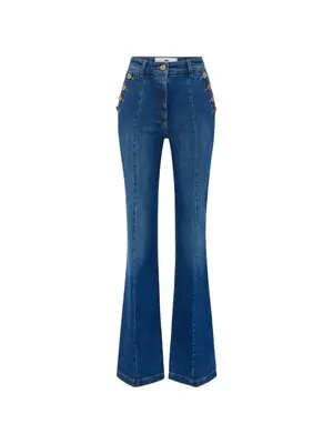 Elisabetta Franchi Flared Leg Denim Jeans - Blue