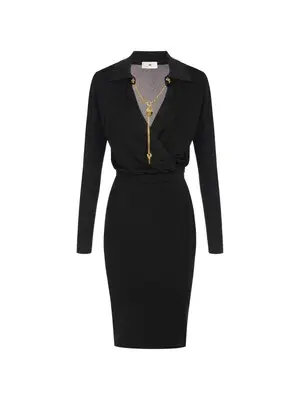 Elisabetta Franchi Midi Dress - Black