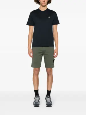 Stone Island Logo Cotton T-shirt - Blue