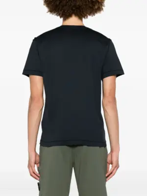 Stone Island Logo Cotton T-shirt - Blue