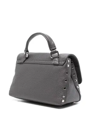 ZANELLATO Postina Daily Baby Leather Handbag With Turn Lock Closure - Grey
