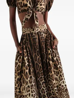 Dolce & Gabbana Leopard Print Midi Skirt