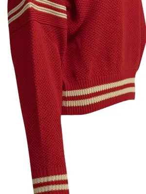GOLDEN GOOSE Crewneck Sweater With Striped Details - Red