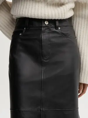 BY MALENE BIRGER Solene Leather A-line Skirt