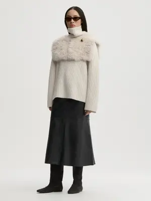 BY MALENE BIRGER Solene Leather A-line Skirt