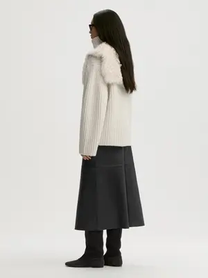 BY MALENE BIRGER Solene Leather A-line Skirt
