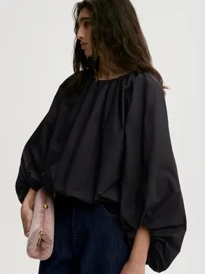 BY MALENE BIRGER Semara Organic Cotton Blouse - Black