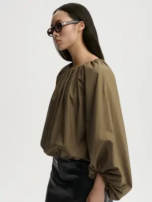 BY MALENE BIRGER Semara Organic Cotton Blouse - Hunt