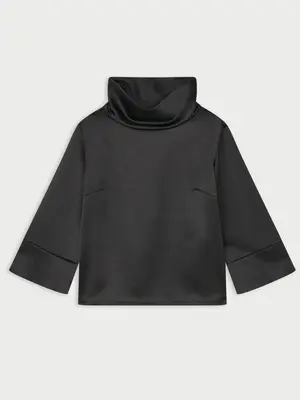 BY MALENE BIRGER Vica Voluminous Turtleneck Blouse - Black