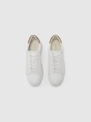 REISS Jessie Low-top Leather Trainers With Suede Trim