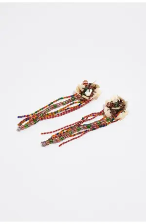 Bimba Y Lola Mother-of-pearl And Beaded Tassel Earrings