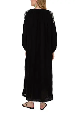 RAFFYA Aurelia Embroidered Kaftan Maxi Dress