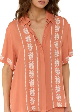 PALM NOOSA Rory Printed Silk-blend Shirt - Soleil Fleur