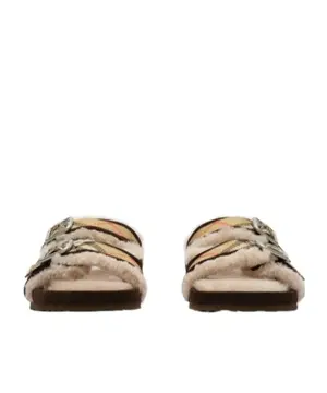 Burberry Check Shearling Urchin Sandals