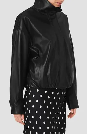 French Connection Dessa Faux Leather Bomber Jacket