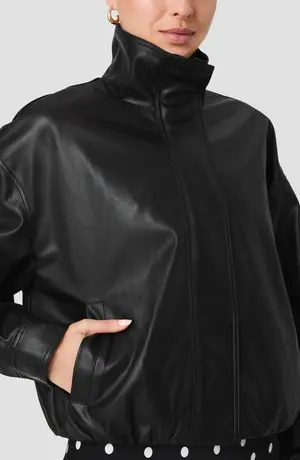 French Connection Dessa Faux Leather Bomber Jacket