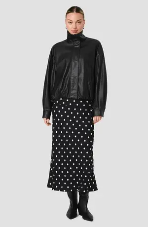 French Connection Dessa Faux Leather Bomber Jacket