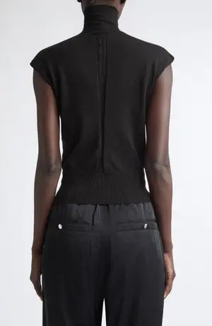 Rick Owens Cap Sleeve Wool Turtleneck Sweater