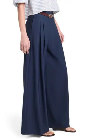 TWP Drew Pleated Wide Leg Cashmere Pants
