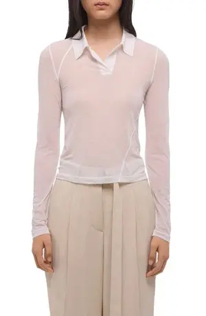 Helmut Lang Twisted Polo Ls.zero - White