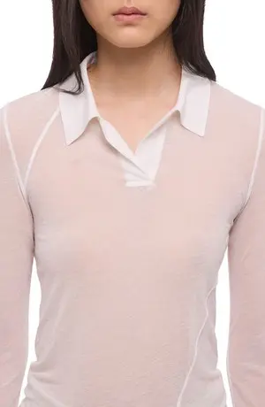 Helmut Lang Twisted Polo Ls.zero - White