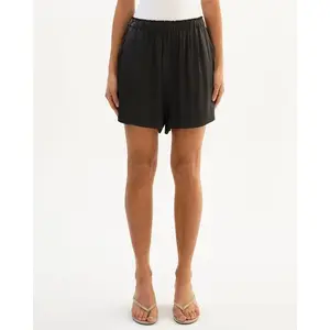 LAMARQUE Lizzie | Pull-on Satin Shorts - Black
