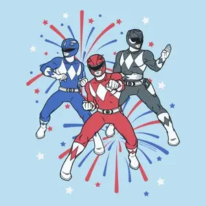 POWER RANGERS Classic Fireworks Trio T Shirt