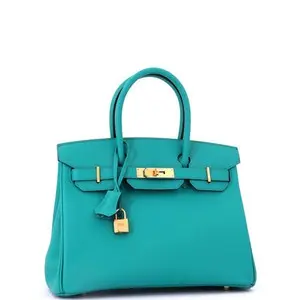 Hermès Birkin Handbag Epsom With Gold Hardware 30 - Blue