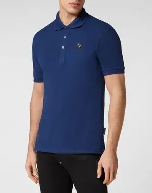 Philipp Plein Polo Shirt Ss Gothic Plein - Darkblue