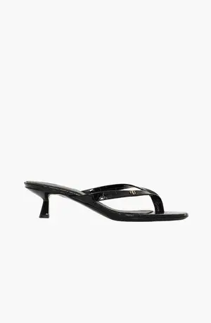 ANINE BING Noelle Thong Heels - Embossed Black
