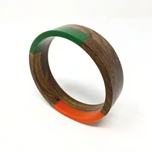 YOUZEY Tri-tone Stackable Wood Bangle