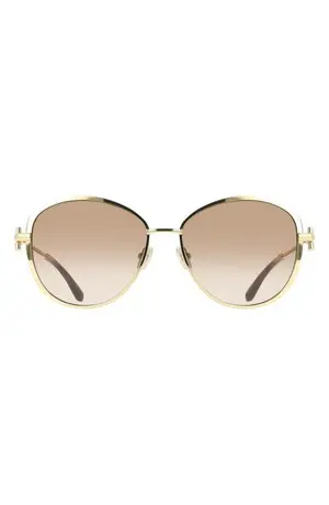 FERRAGAMO 61mm Gradient Cat Eye Sunglasses - Gold/brown Gradient