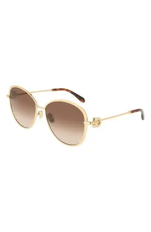 FERRAGAMO 61mm Gradient Cat Eye Sunglasses