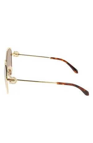 FERRAGAMO 61mm Gradient Cat Eye Sunglasses