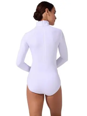 CAPEZIO Turtleneck Long Sleeve Leotard - White