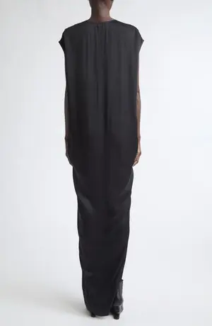 Rick Owens Arrowhead Satin Shift Gown - Black