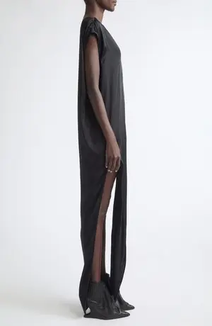 Rick Owens Arrowhead Satin Shift Gown - Black