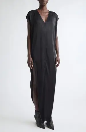 Rick Owens Arrowhead Satin Shift Gown - Black